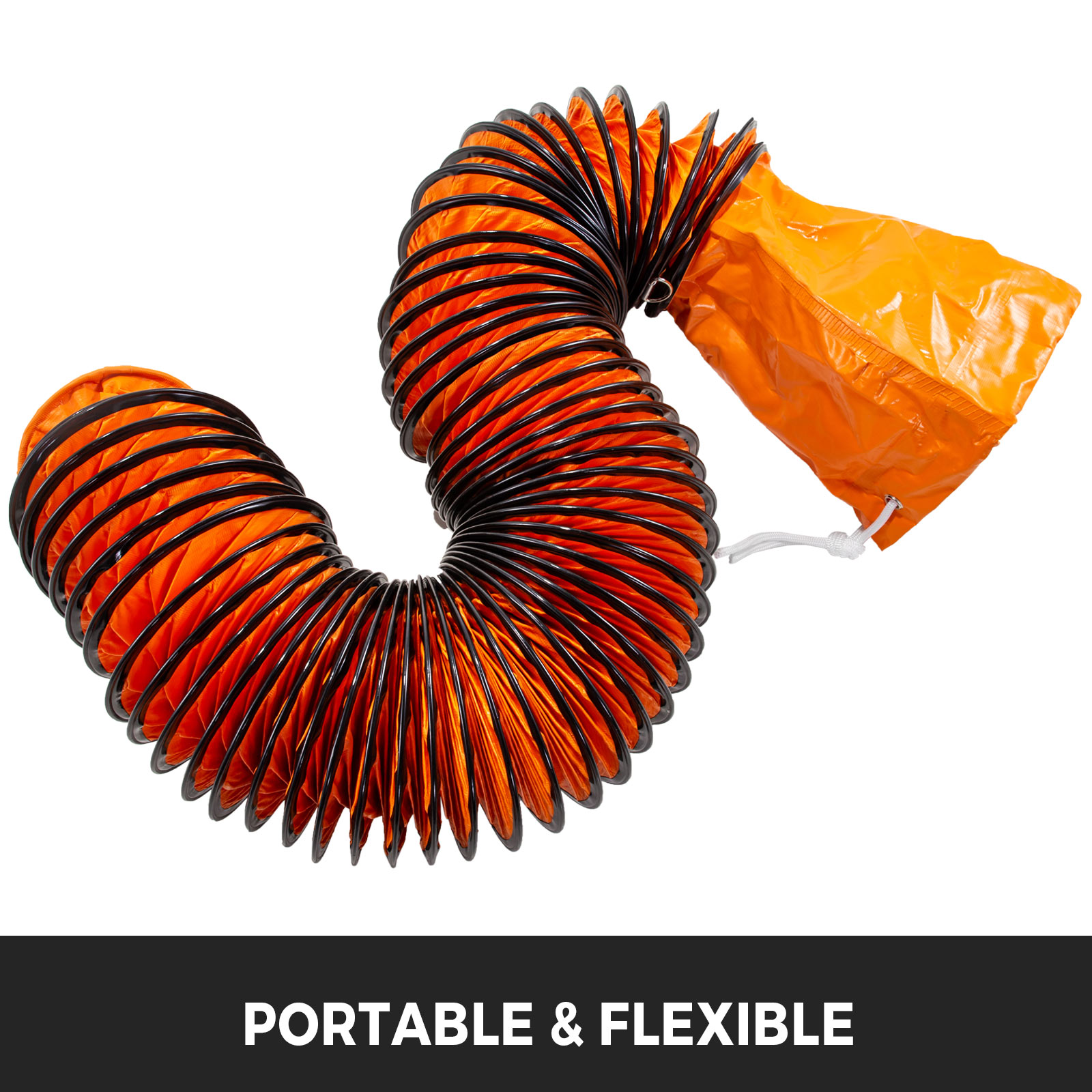 7.6m Ventilation Duct Flexible PVC Ducting Φ 155mm Quick Connect ...