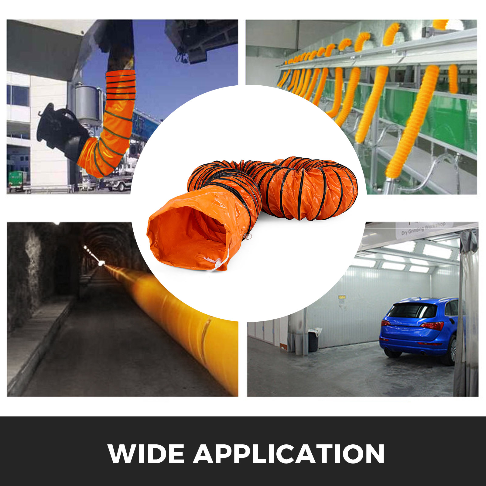 Ventilation Duct 7.6m Flexible PVC Ducting Φ 525mm industrial Pipe ...