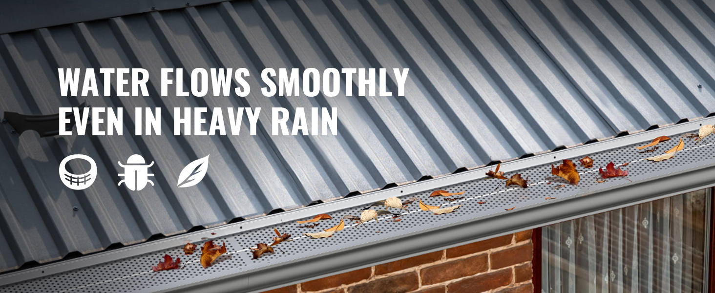 5in*52ft Gutter Guard GS-K5 Gutter Guard, 4 Ft L, 5 In W, Polyether ...