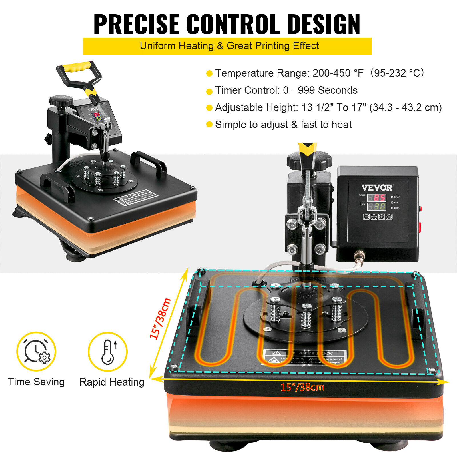 15"x15" Heat Press 6 In 1 Sublimation Machine + 34" Vinyl Cutter ...