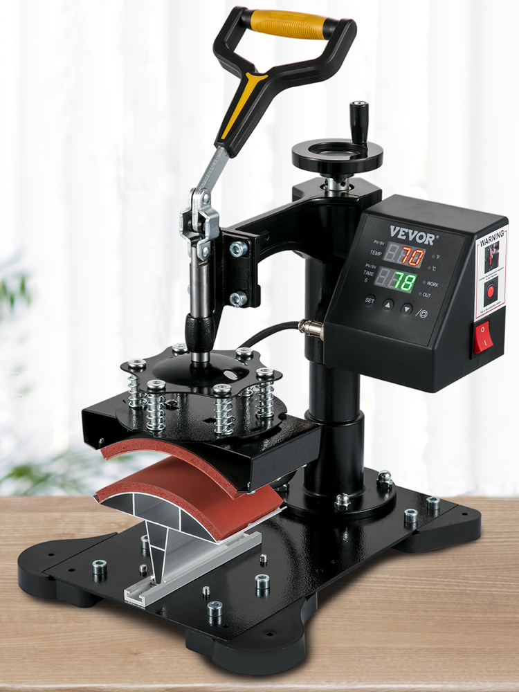 VEVOR Cap Press, 3.1 x 5.5 inch Hat Press Machine, Dual Digital Control ...