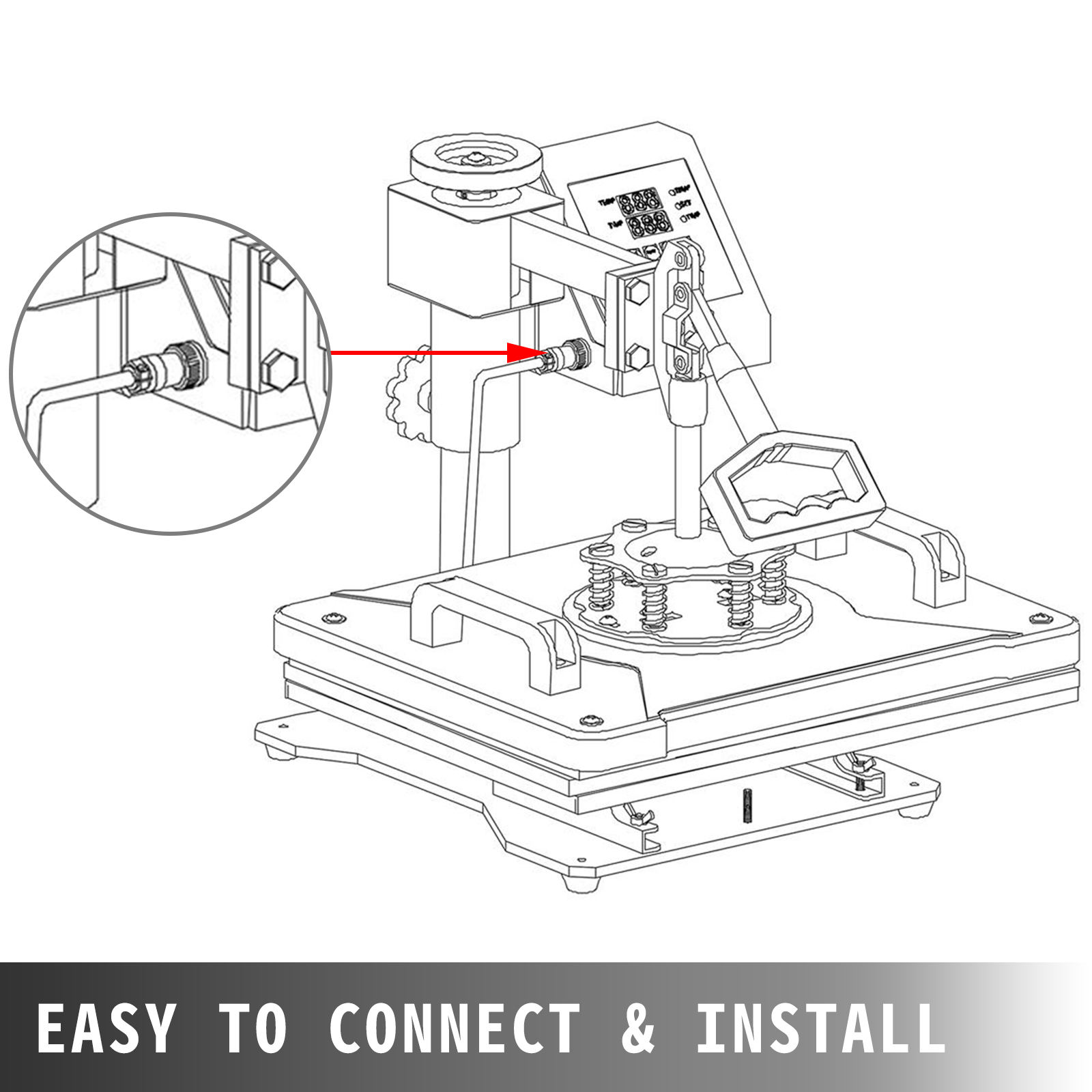 VEVOR Heat Press Control Box 1250W Digital LCD Controller Press with ...