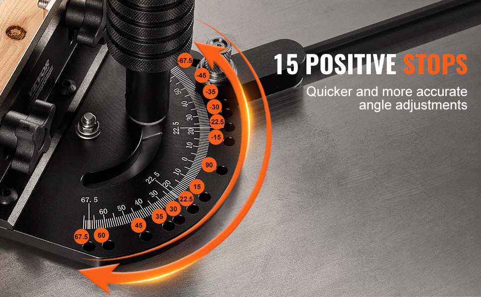 VEVOR Precision Miter Gauge, Standard Slot 3/4'' x 3/8'', Aluminum ...