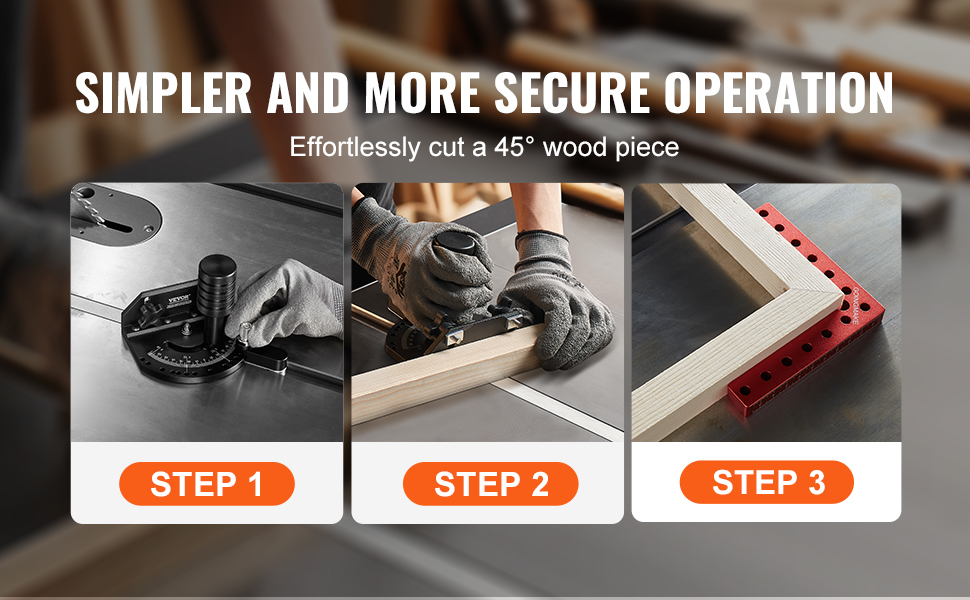 VEVOR Precision Miter Gauge, Standard Slot 3/4'' x 3/8'', Aluminum ...