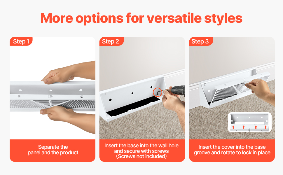 Floor Registers 15-Inch 10-Pack Floor Vents for HVAC Baseboard ...