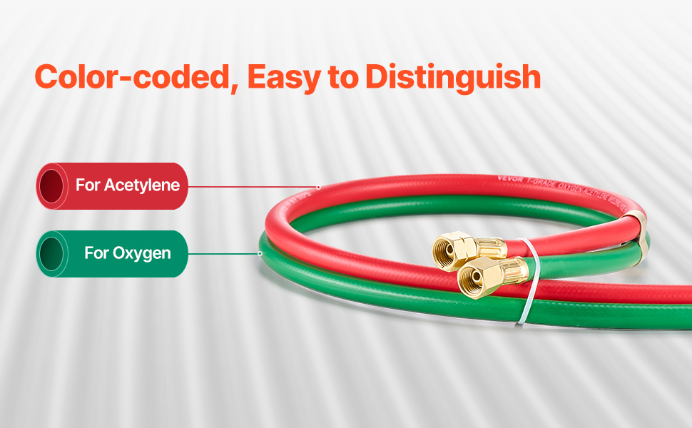 Oxygen Acetylene Hose 1/4-Inch x 100FT T Grade Hose 300PSI Max Working ...