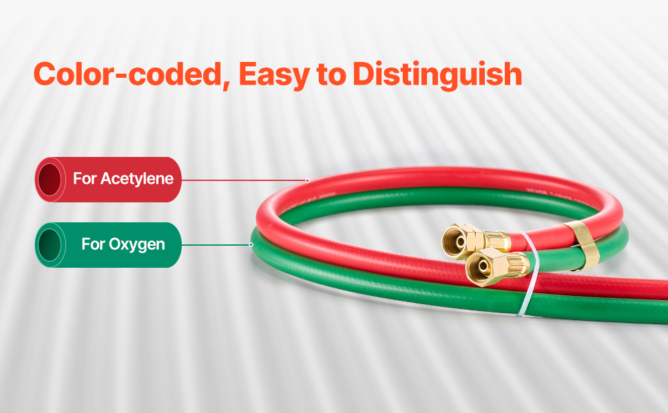 Oxygen Acetylene Hose 1/4-Inch x 50FT T Grade Hose 300PSI Max Working ...