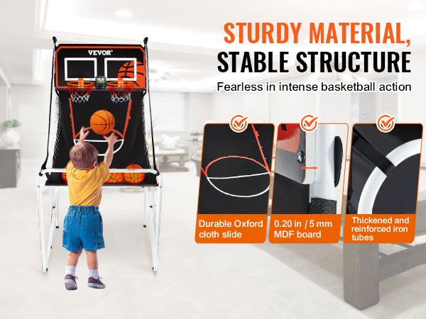 VEVOR Foldable Basketball Arcade Game, 2 Player Indoor Basketball Game ...
