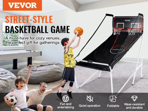 VEVOR Foldable Basketball Arcade Game, 2 Player Indoor Basketball Game ...