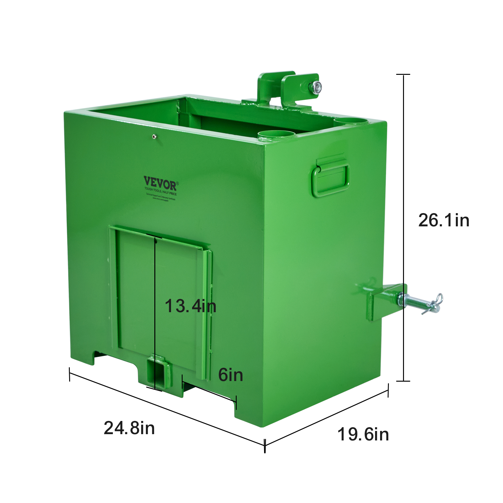 VEVOR Ballast Box 3 Point Category 1 Tractor, 800lbs Capacity Hitch ...