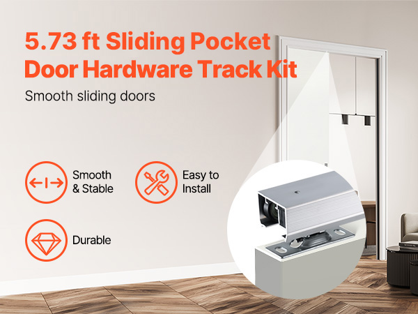 Kit de rail pour porte escamotable VEVOR Kit de quincaillerie pour ...
