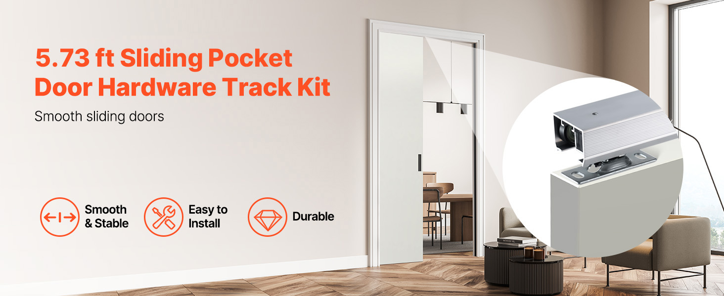 Kit de rail pour porte escamotable VEVOR Kit de quincaillerie pour ...