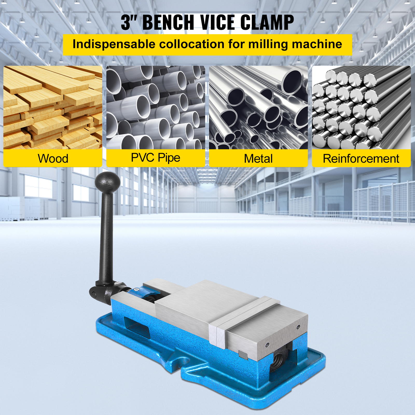 3-6'' Bench Clamp Lock Vise with/without 360° Swivel Base Milling ...