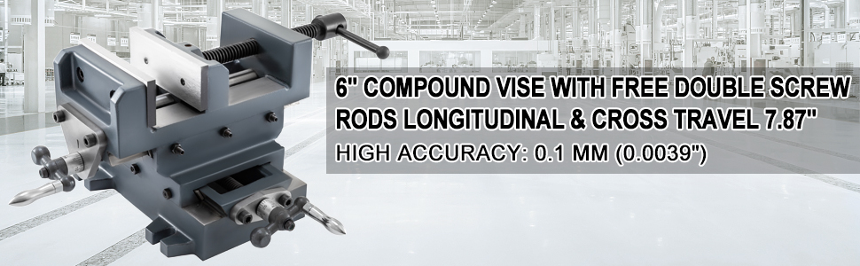 Vevor 6-1/8'' Compound Cross Slide Vise Strength Benchtop Vise ...