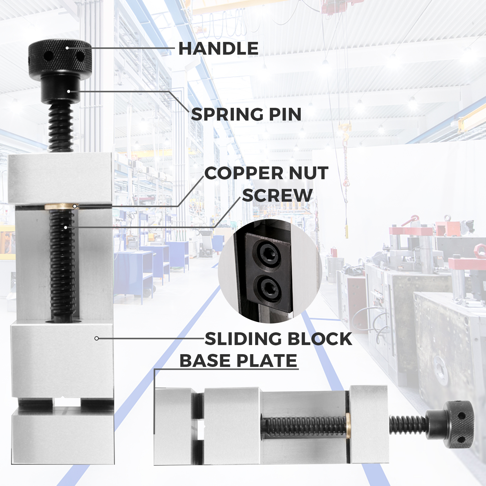 Vevor Mill Vise Clamp Plus Wrench 3" Jaw Width Drill Press Vice ...