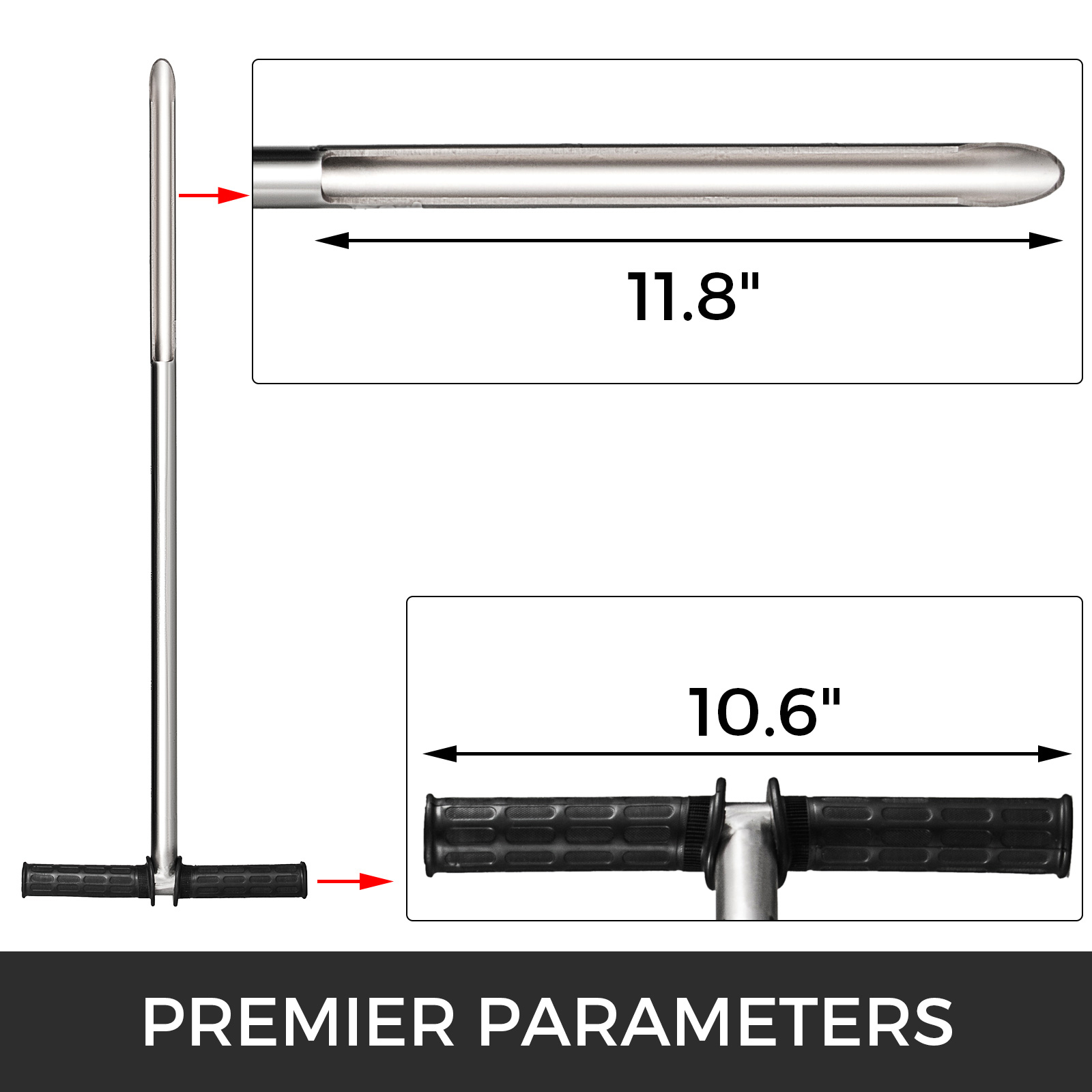 Vevor Sus304 37’ Soil Probe Sampler T-style Rubber Handle Sampling ...