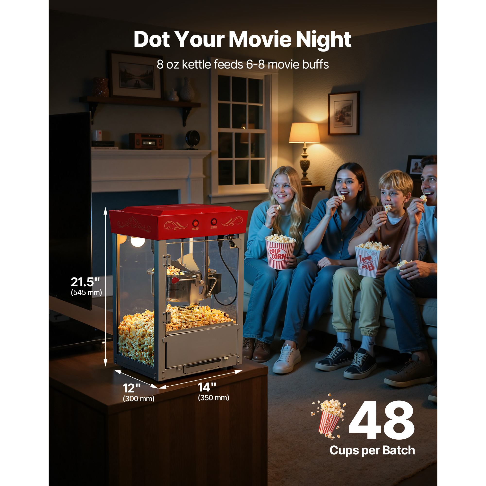 Mophorn Macchina per Popcorn, Bollitore in Acciaio Inox da 0,2 kg, 800 ...