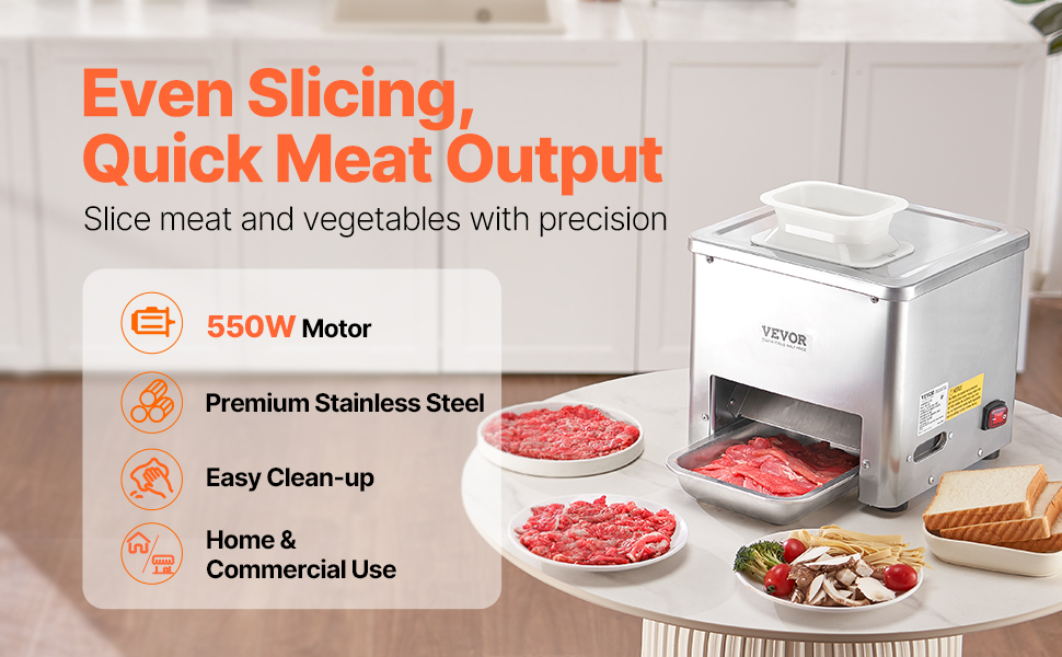 VEVOR Electric Meat Cutter Machine 550W Commercial Meat Slicer Cutting ...