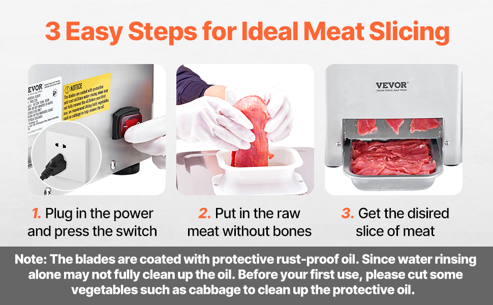 VEVOR Electric Meat Cutter Machine 550W Commercial Meat Slicer Cutting ...