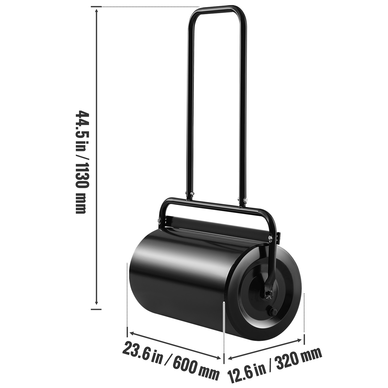 VEVOR Lawn Roller, 13 Gallon Sand/Water Filled Yard Roller, Steel Sod ...