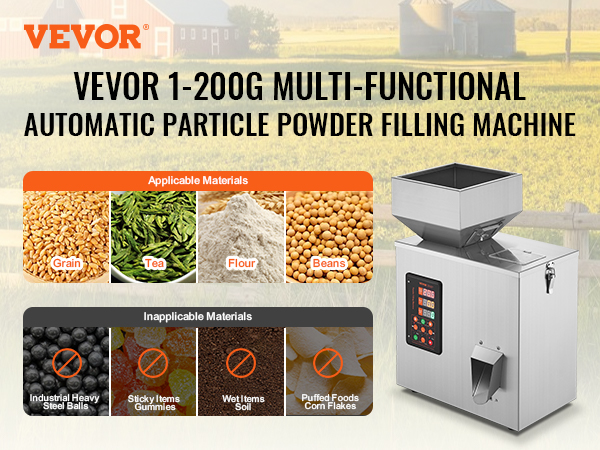 VEVOR Powder Filling Machine, 0.002-0.44lbs/1-200g, Automatic Intelligent Particle Weighing ...