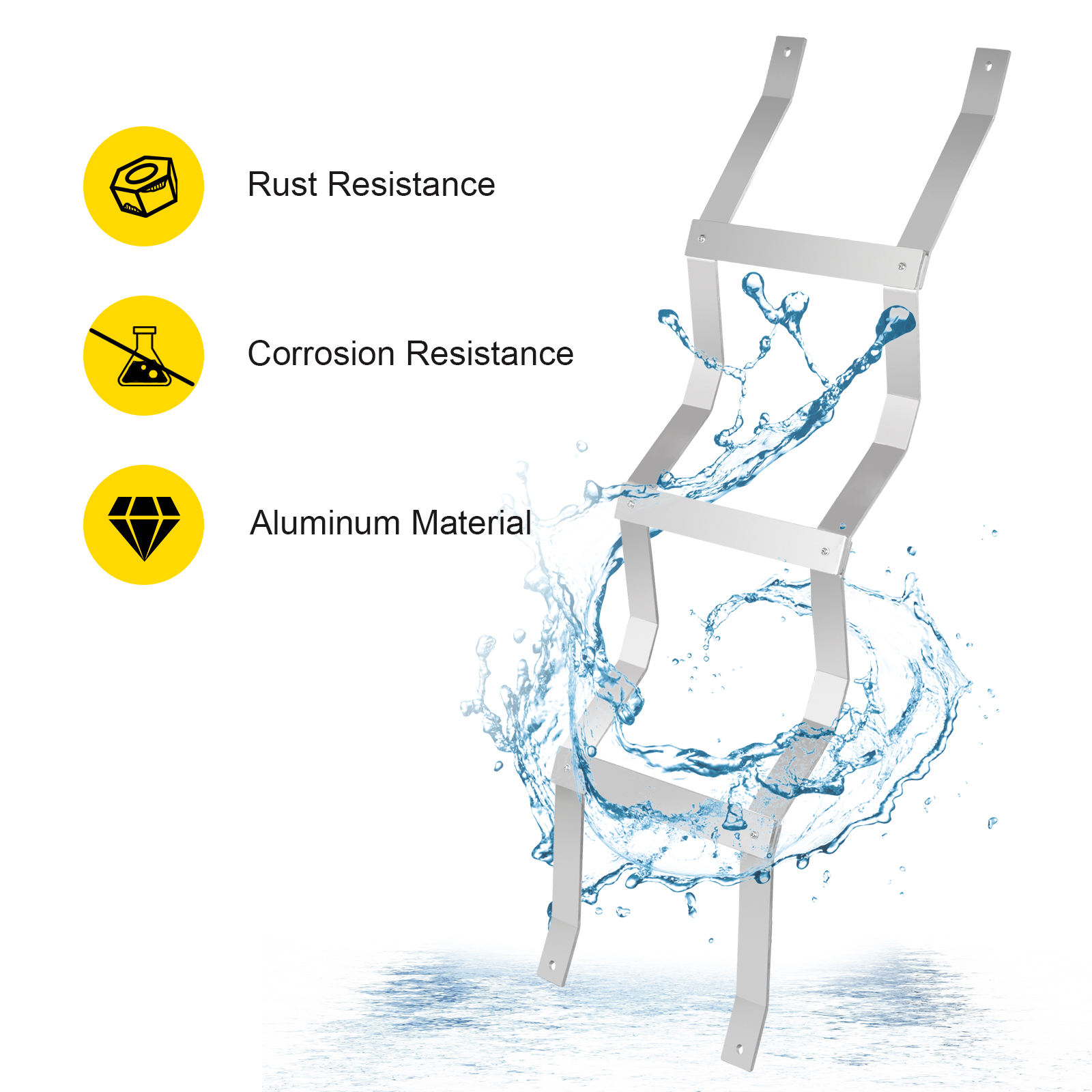 VEVOR VEVOR Basement Window Well Egress Escape Ladder 3-Step Aluminum W ...