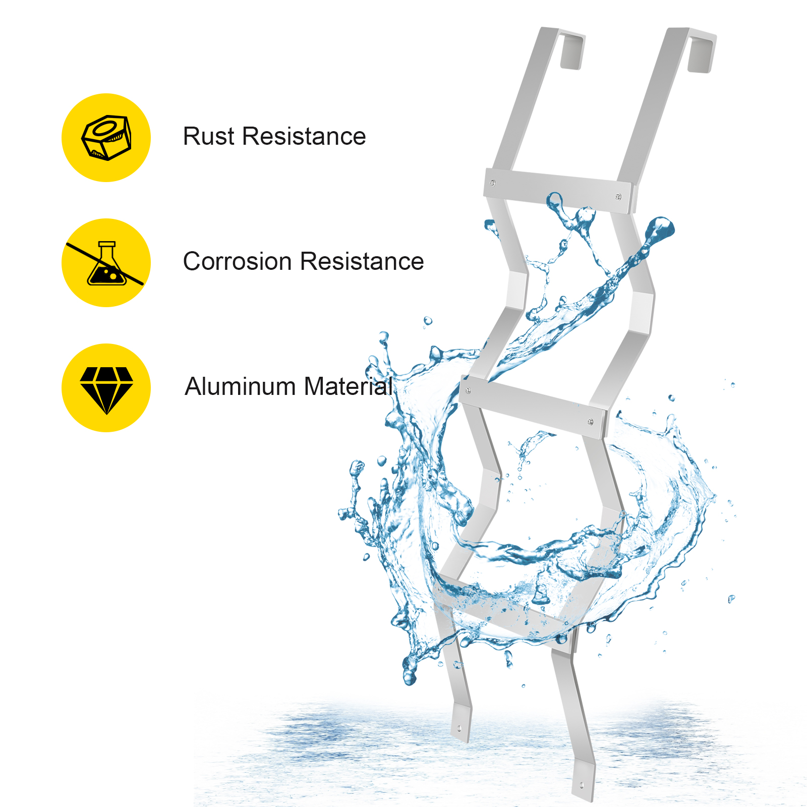 VEVOR Basement Window Well Egress Escape Ladder 3-Step Aluminum W ...