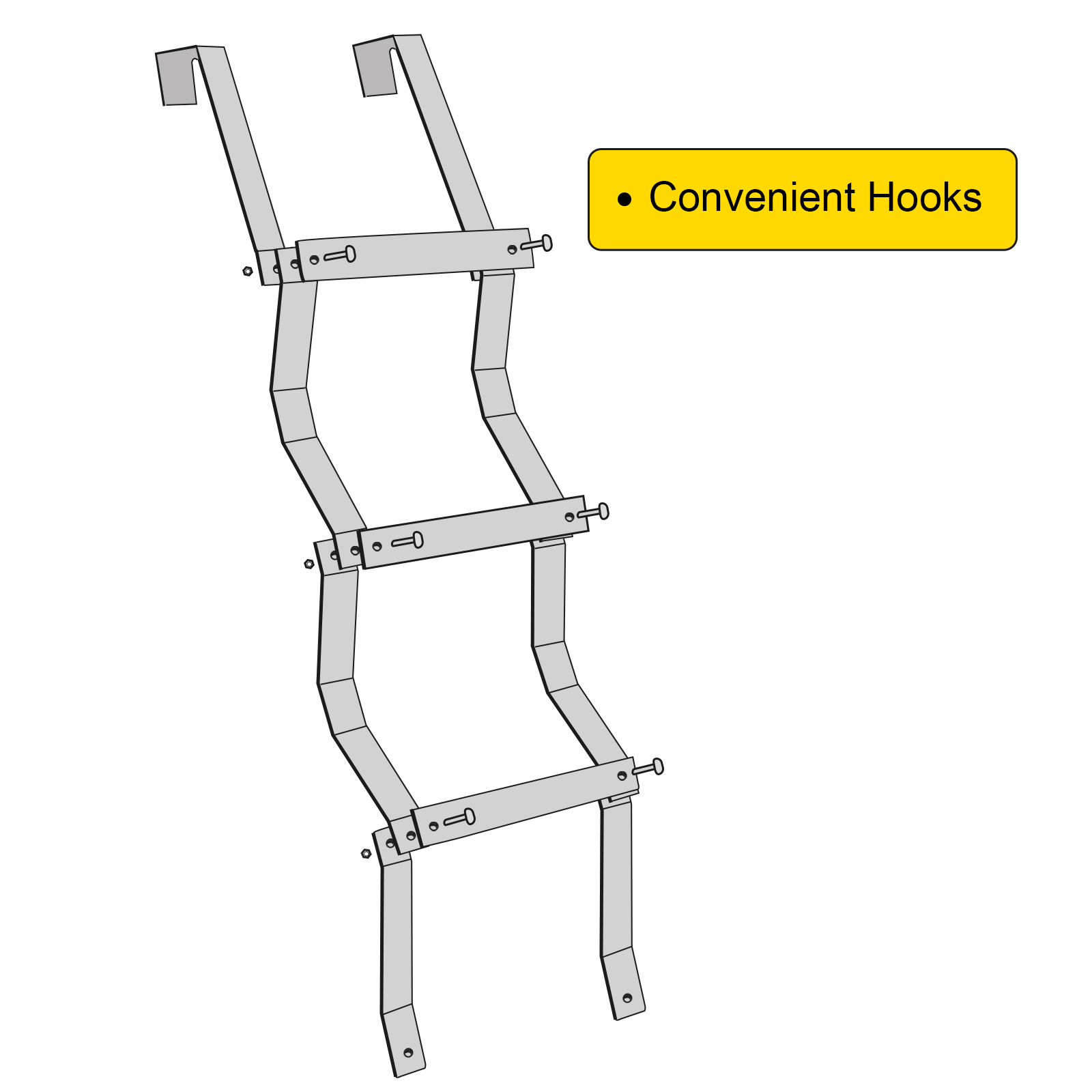 VEVOR Basement Window Well Egress Escape Ladder 3-Step Aluminum W ...