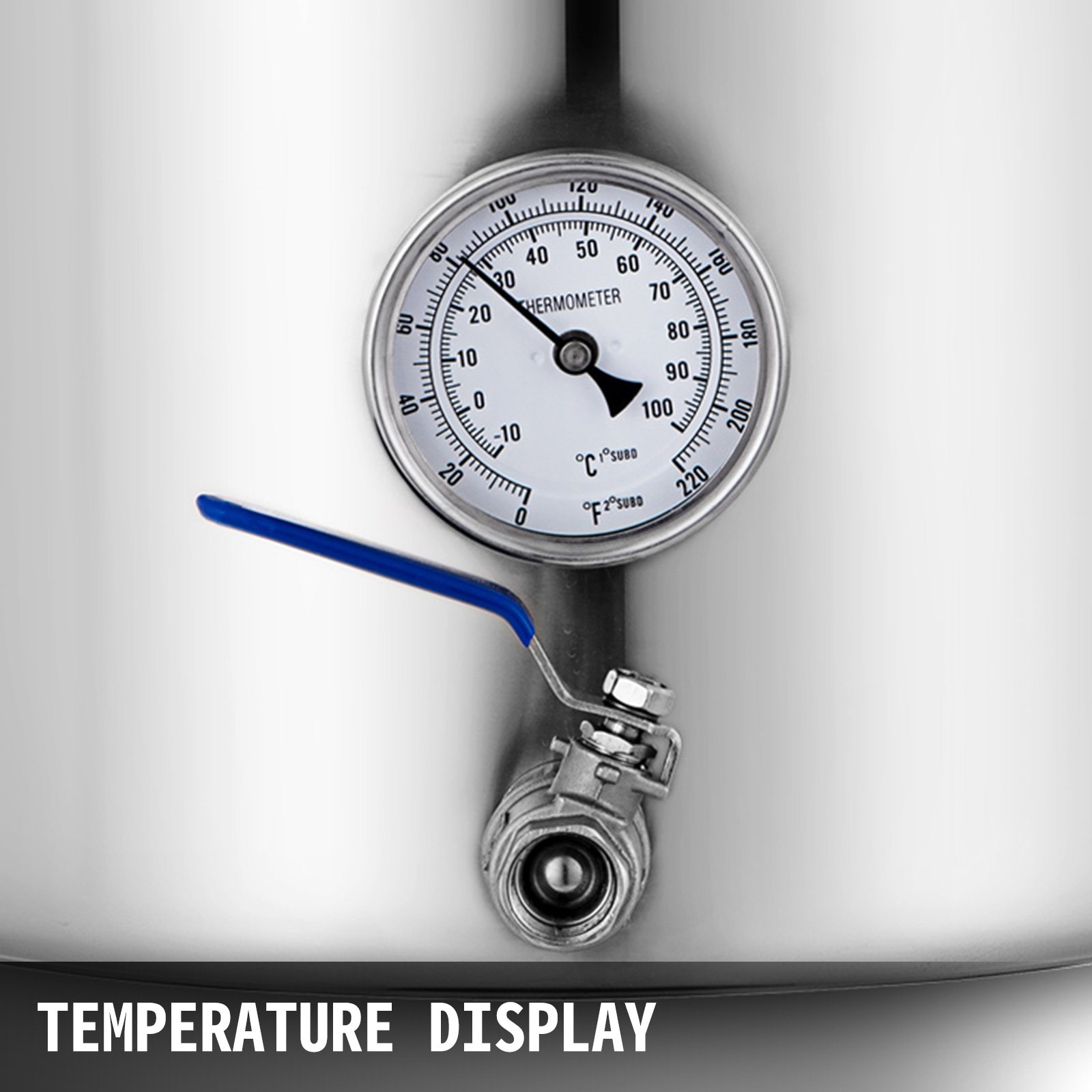 VEVOR Brew Kettle Stockpot Stainless Steel Bot Brewing with lid Home ...