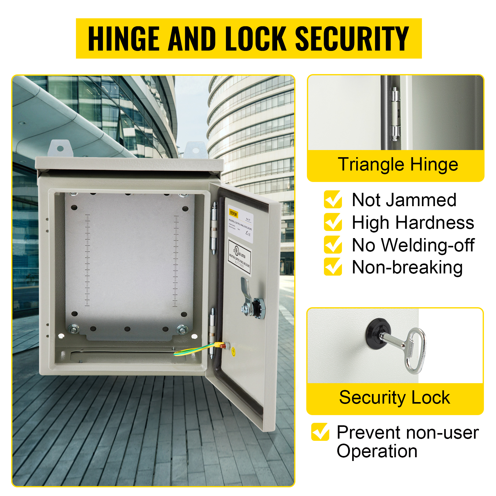 Caja eléctrica VEVOR, 10' x 8' x 6', caja exterior NEMA 4 certificada por IP65 resistente al ...