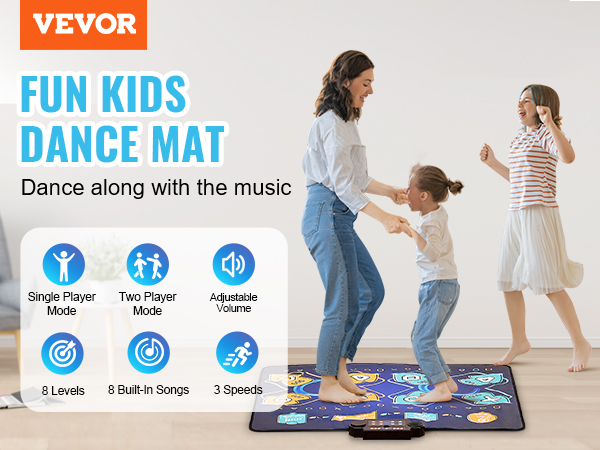 VEVOR Dance Mat for Kids Dance Pad Toys Two Player Gift for 3+ Year Old ...