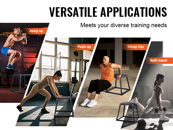 VEVOR Plyometric Jump Boxes, 12/18/24 Inch Plyo Box, Platform and ...