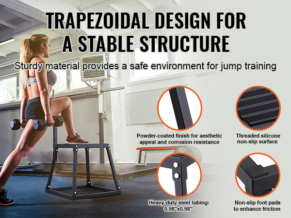 VEVOR Plyometric Jump Boxes, 12/18/24/30 Inch Plyo Box, Platform and ...