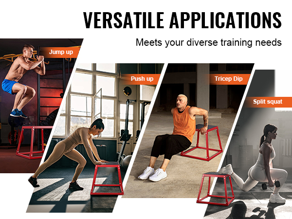 VEVOR Plyometric Jump Boxes, 12/18/24 Inch Plyo Box, Platform and ...