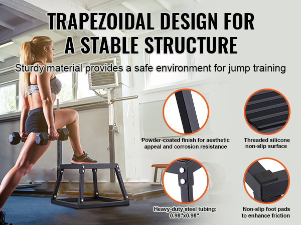 VEVOR Plyometric Jump Box, 12 Inch Plyo Box, Steel Plyometric Platform ...