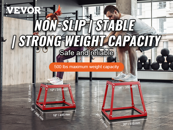 VEVOR Plyometric Jump Box, 18 Inch Plyo Box, Steel Plyometric Platform ...