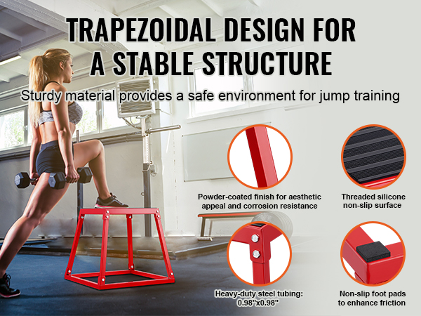 VEVOR Plyometric Jump Box, 18 Inch Plyo Box, Steel Plyometric Platform ...