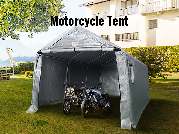 VEVOR Outdoor Portable Storage Shelter Shed, 10x15x8ft Heavy Duty ...