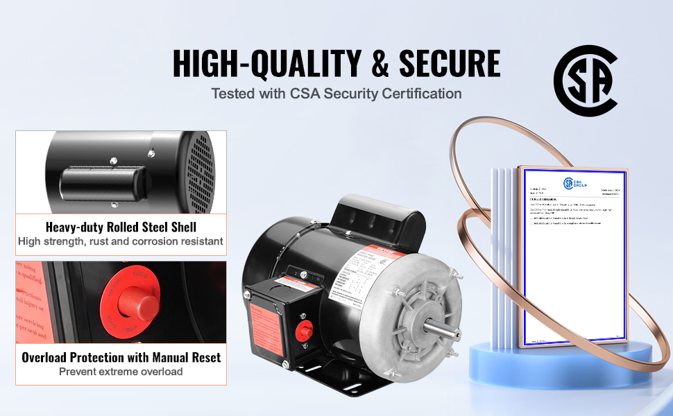 VEVOR 0.75HP Electric Motor 1725 rpm, AC 115V/230V, 56 Frame, Air ...