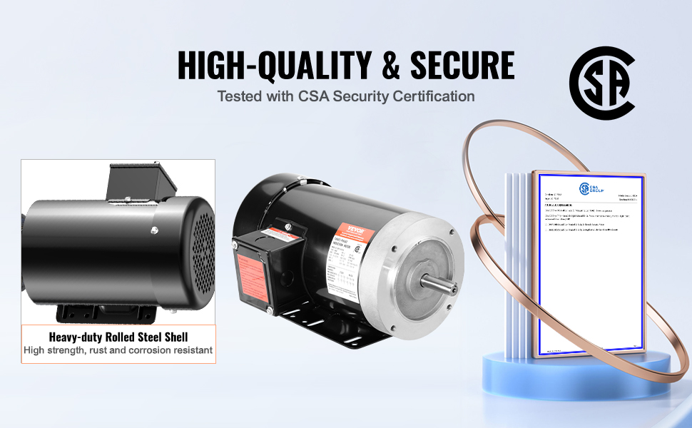 VEVOR 2HP Electric Motor 3450RPM AC230V/460V 56C Frame 3-Phase 5/8 ...