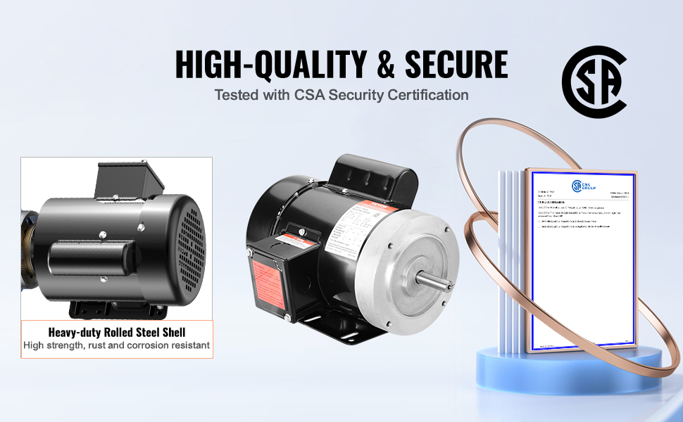 VEVOR 1HP Electric Motor 3450 rpm, AC 115V/230V, 56C Frame, Air ...