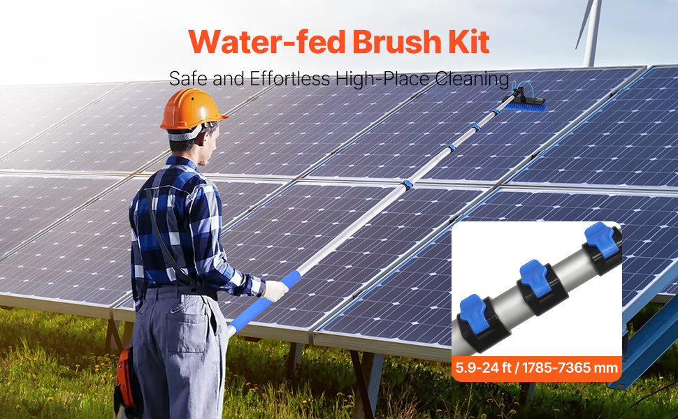 VEVOR Water Fed Pole Kit 24FT Solar Panel Cleaning Pole with Extendable ...