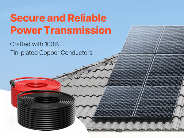 20FT Solar Panel Extension Wire with Female & Male Connectors 10AWG 1 ...