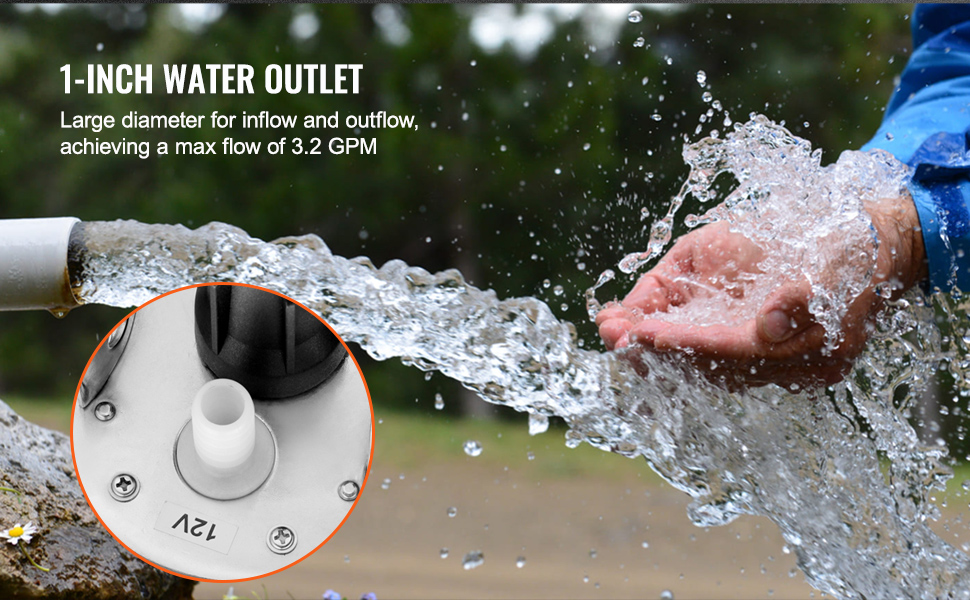 VEVOR Solar Water Pump, DC 120W Submersible Deep Well Pump, Max Flow 3.2 GPM, Max Head 70 m, Max ...