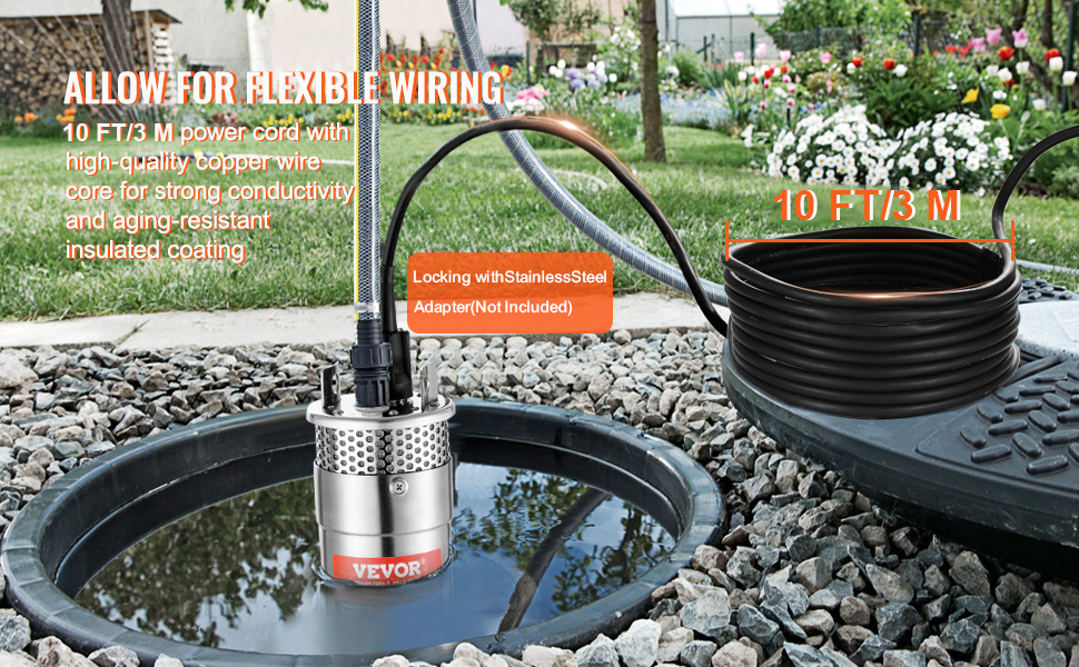 VEVOR Solar Water Pump, DC 120W Submersible Deep Well Pump, Max Flow 3. ...