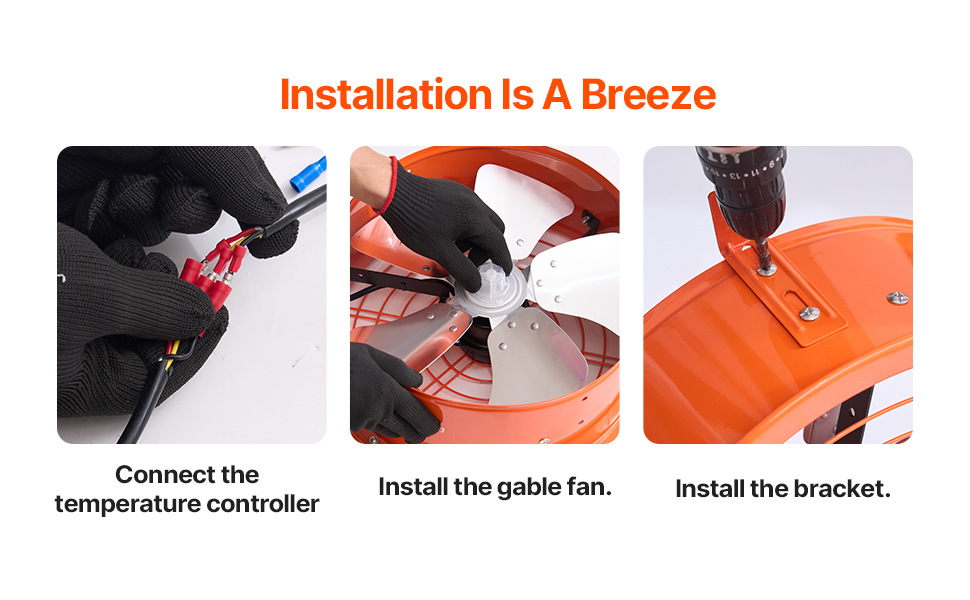 14 Inch Gable Mount Fan 1300 CFM Attic Exhaust Fan with Adjustable ...