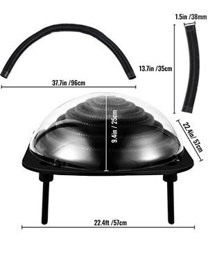VEVOR Solar Dome Heater, for Inground/Above Ground Swimming Pool Solar ...