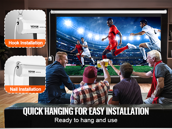 VEVOR Motorized Projector Screen, 120 inch 16:9 4K 1080 HD Electric ...