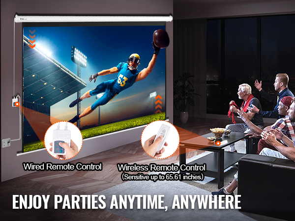 VEVOR Motorized Projector Screen, 120 inch 16:9 4K 1080 HD Electric ...