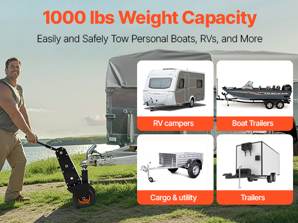 Trailer Dolly 1000lbs Weight Capacity Trailer Mover Dolly 2 and 2-5/16 ...